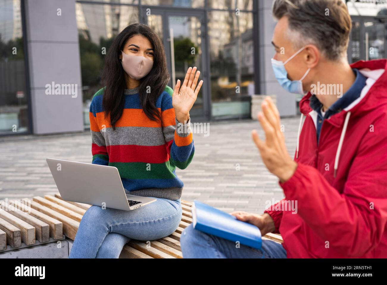 Social distance concept outdoor Stock Photo - Alamy