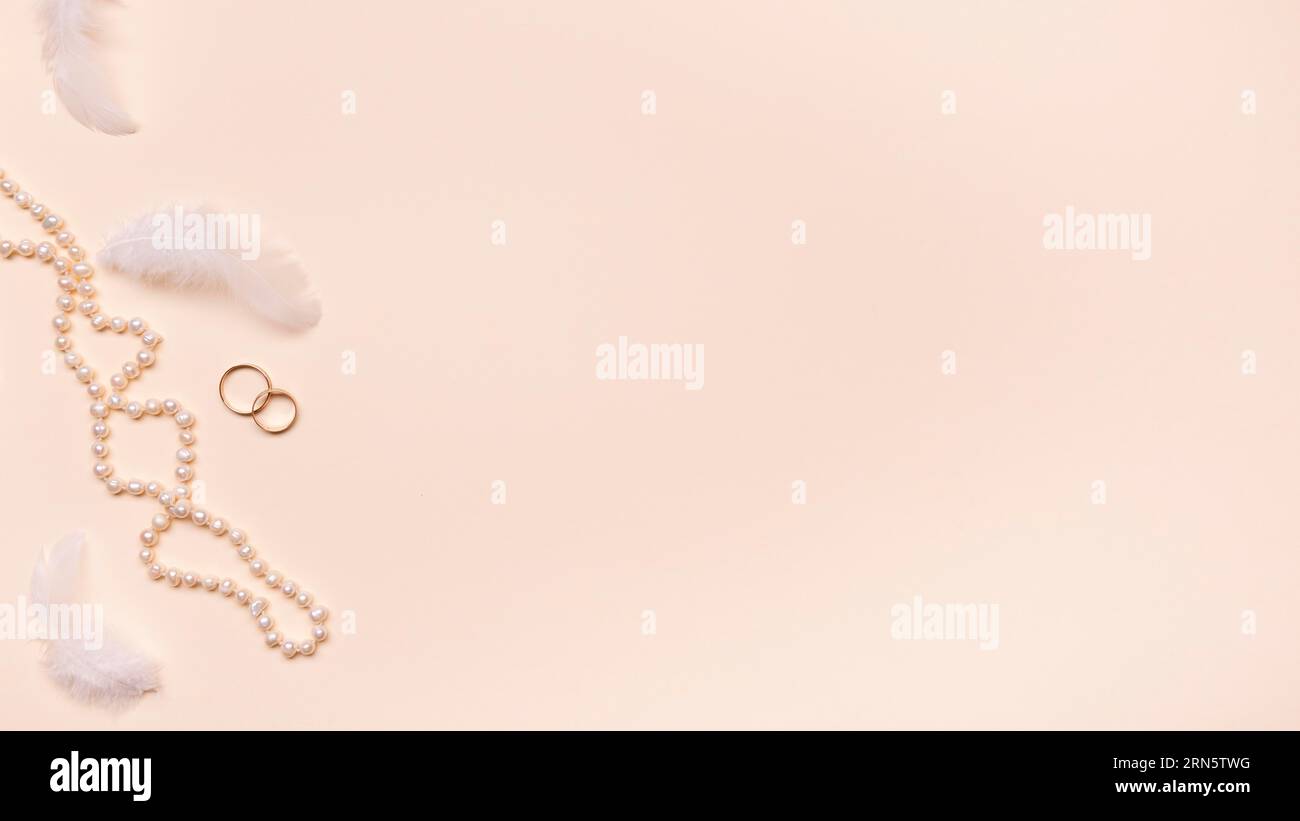 Top view engagement rings with copy space Stock Photo - Alamy
