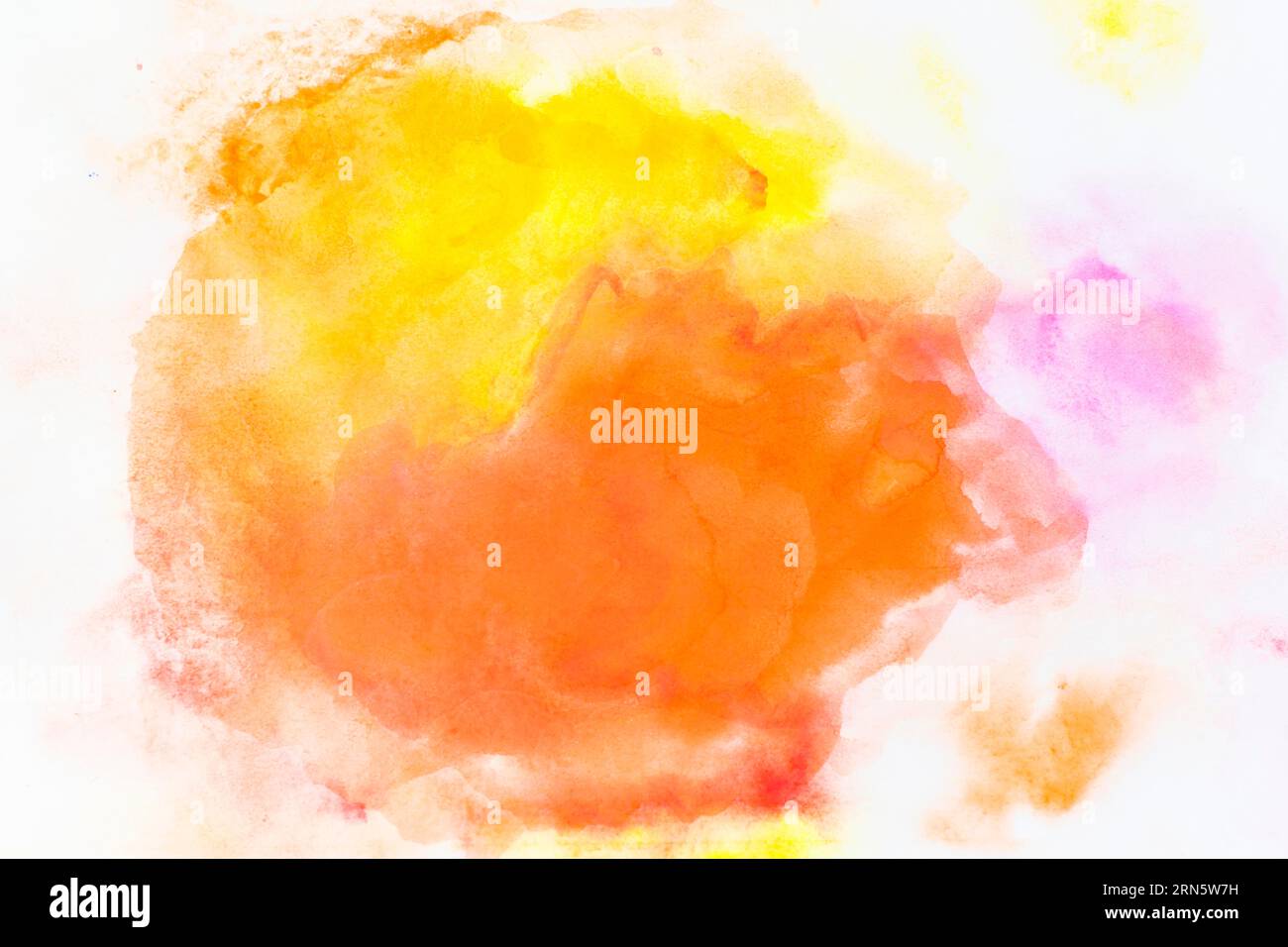 Yellow orange watercolor spills Stock Photo - Alamy