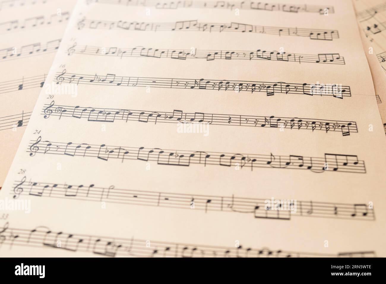 Music notes score close hi-res stock photography and images - Alamy