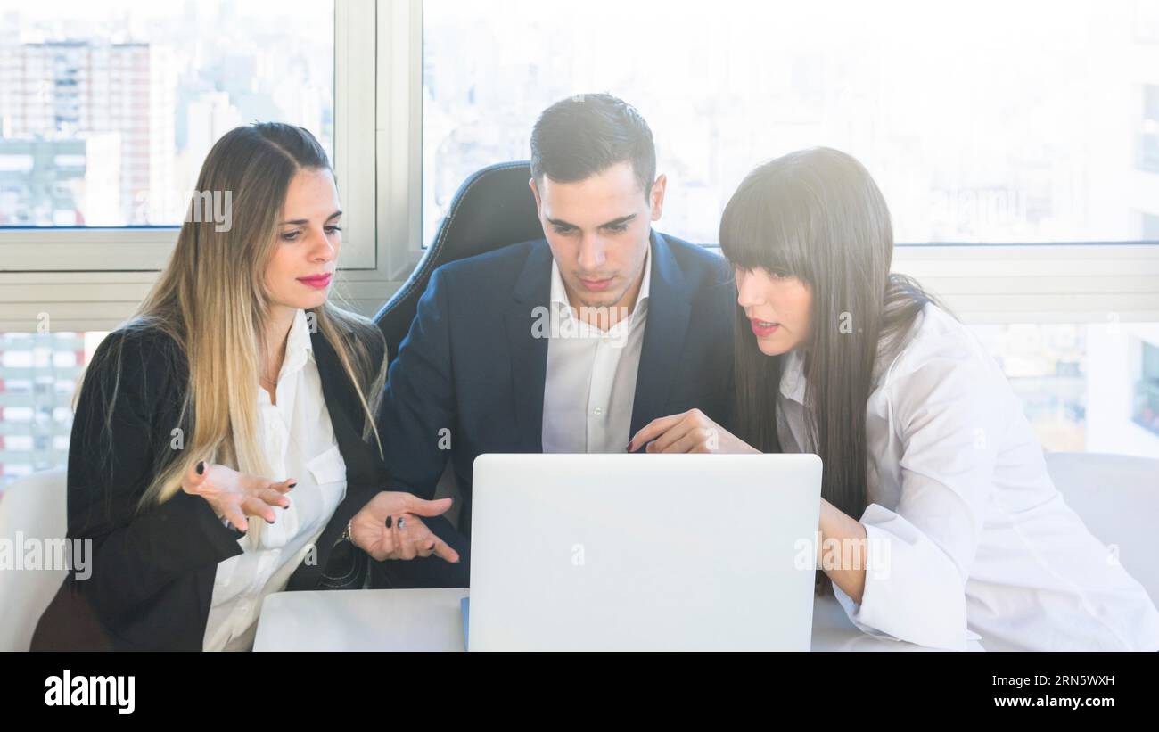 Employee having online discussion hi-res stock photography and images ...