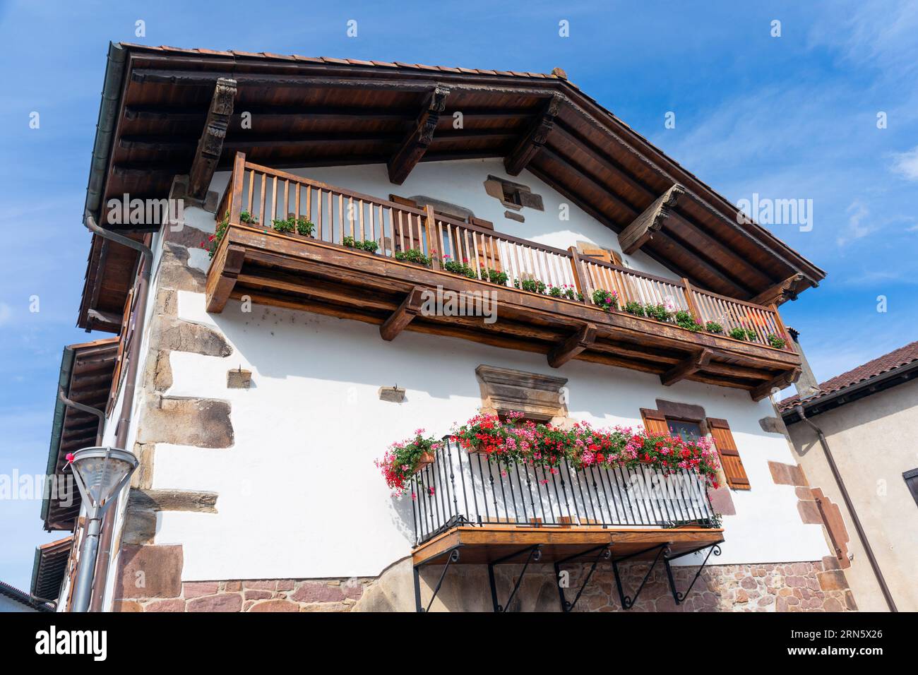 Europe, Spain, Navarre, Arizkun Village, Traditional Basque ...