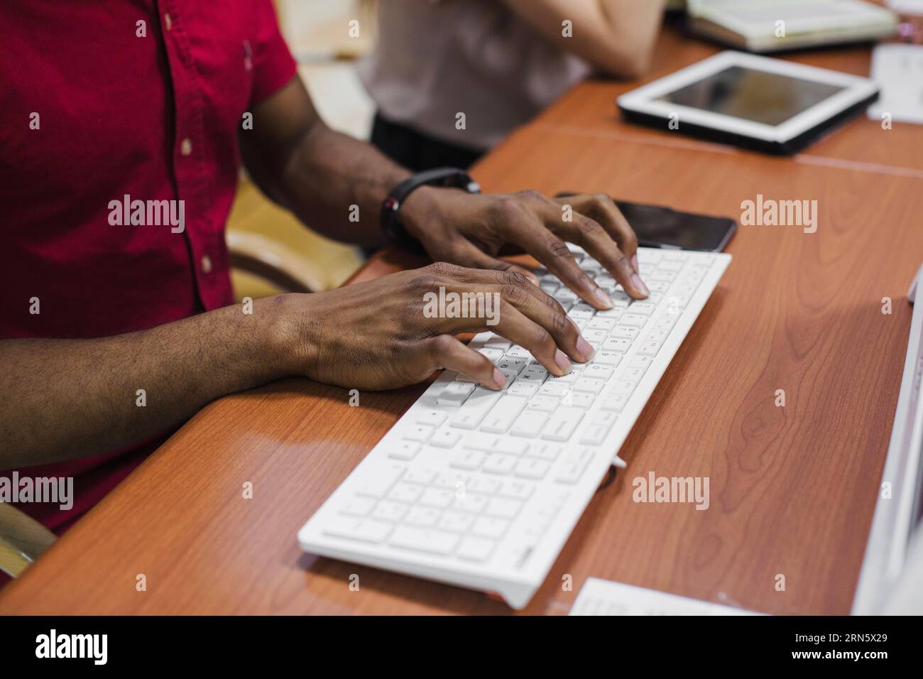 African american business man typing hi-res stock photography and ...