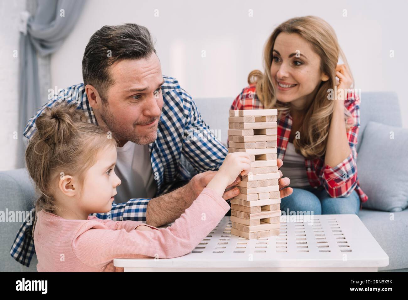 Family block game hi-res stock photography and images - Alamy