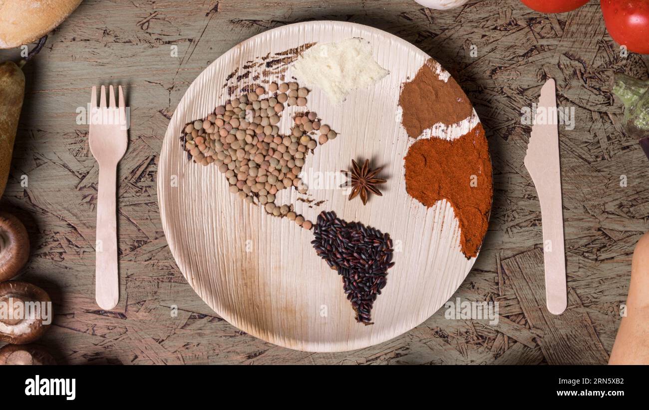 Flat world map hi-res stock photography and images - Alamy