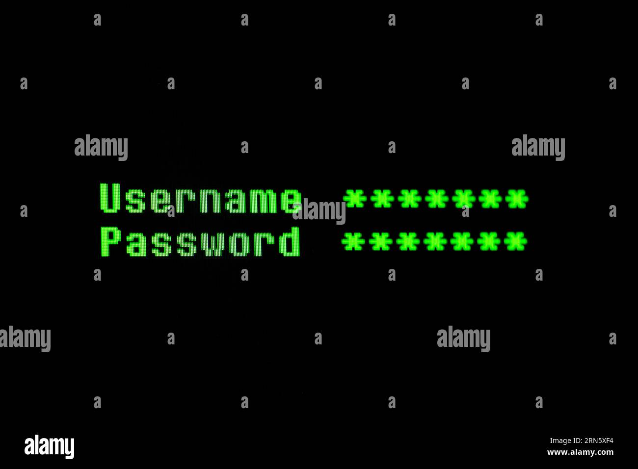 Front view username password Stock Photo - Alamy