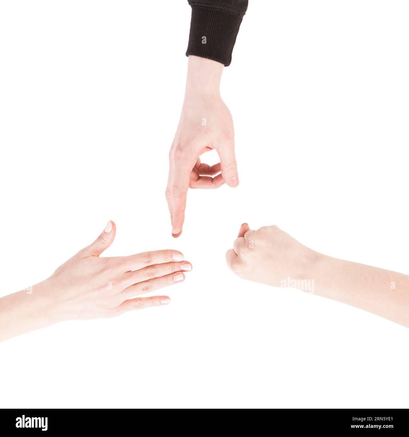 People playing roshambo game Stock Photo - Alamy