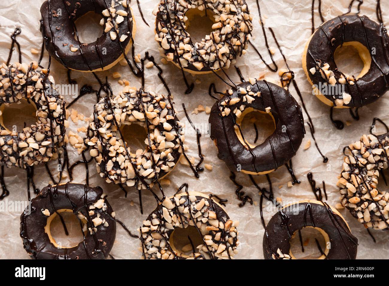 Top view glazed donuts Stock Photo - Alamy