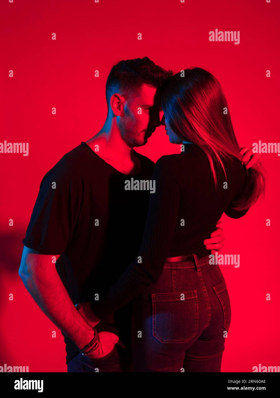 African american young couple hugging hi-res stock photography and ...