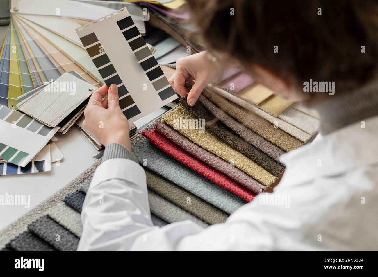 Close up hands holding color palette Stock Photo - Alamy