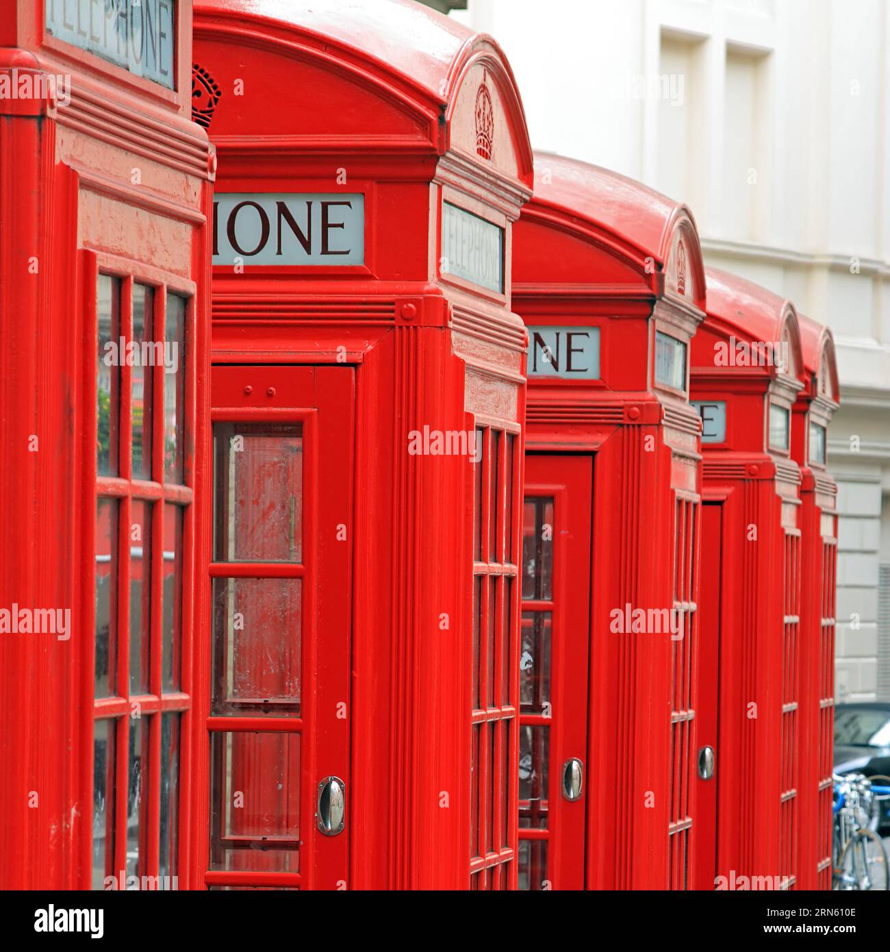 The row of old british phones Stock Photo - Alamy