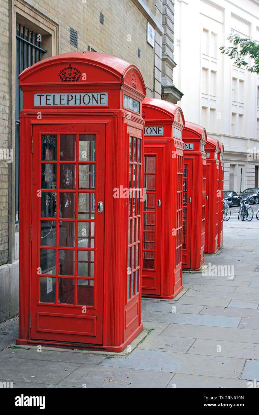 The row of old british phones Stock Photo - Alamy