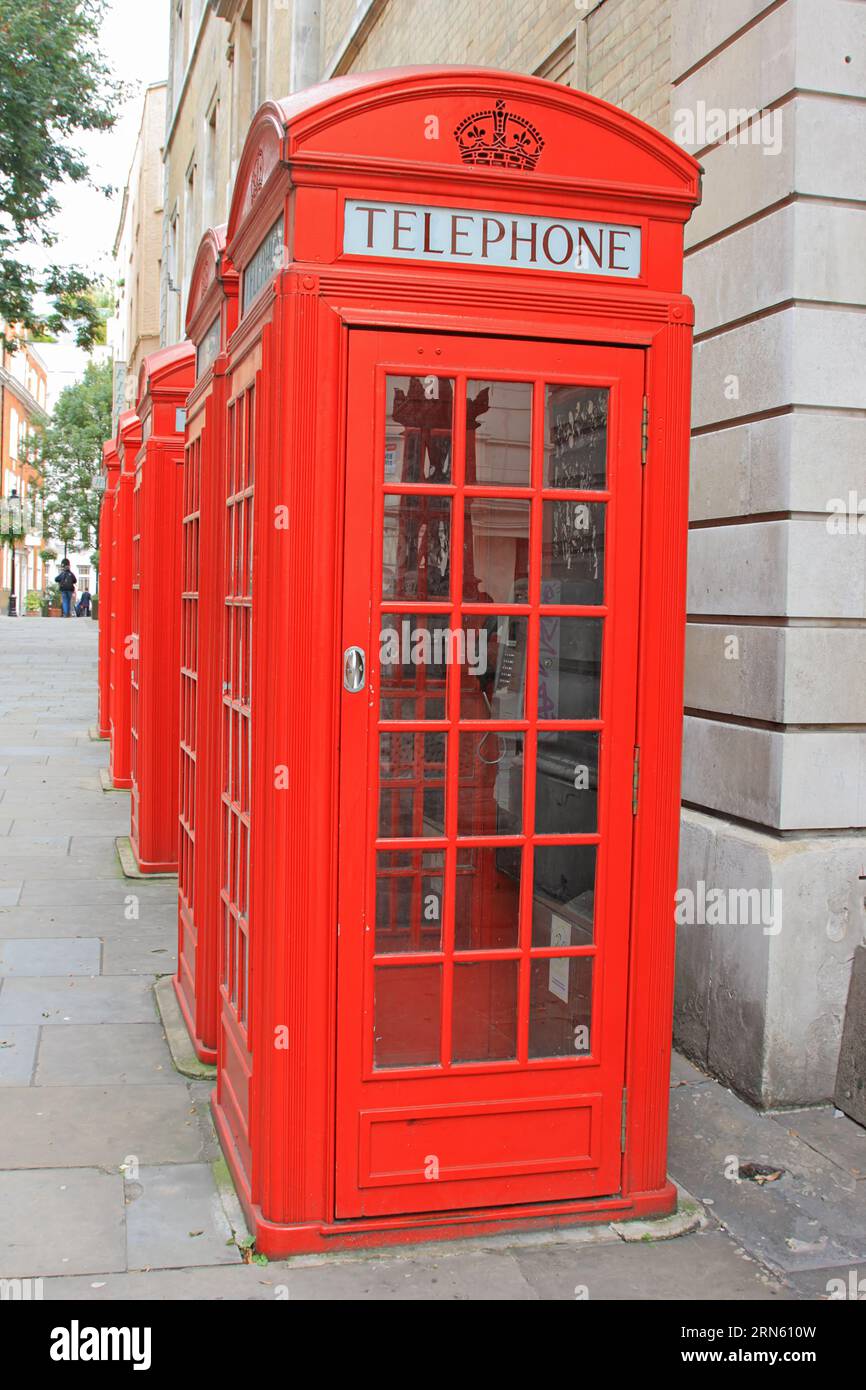 The row of old british phones Stock Photo - Alamy