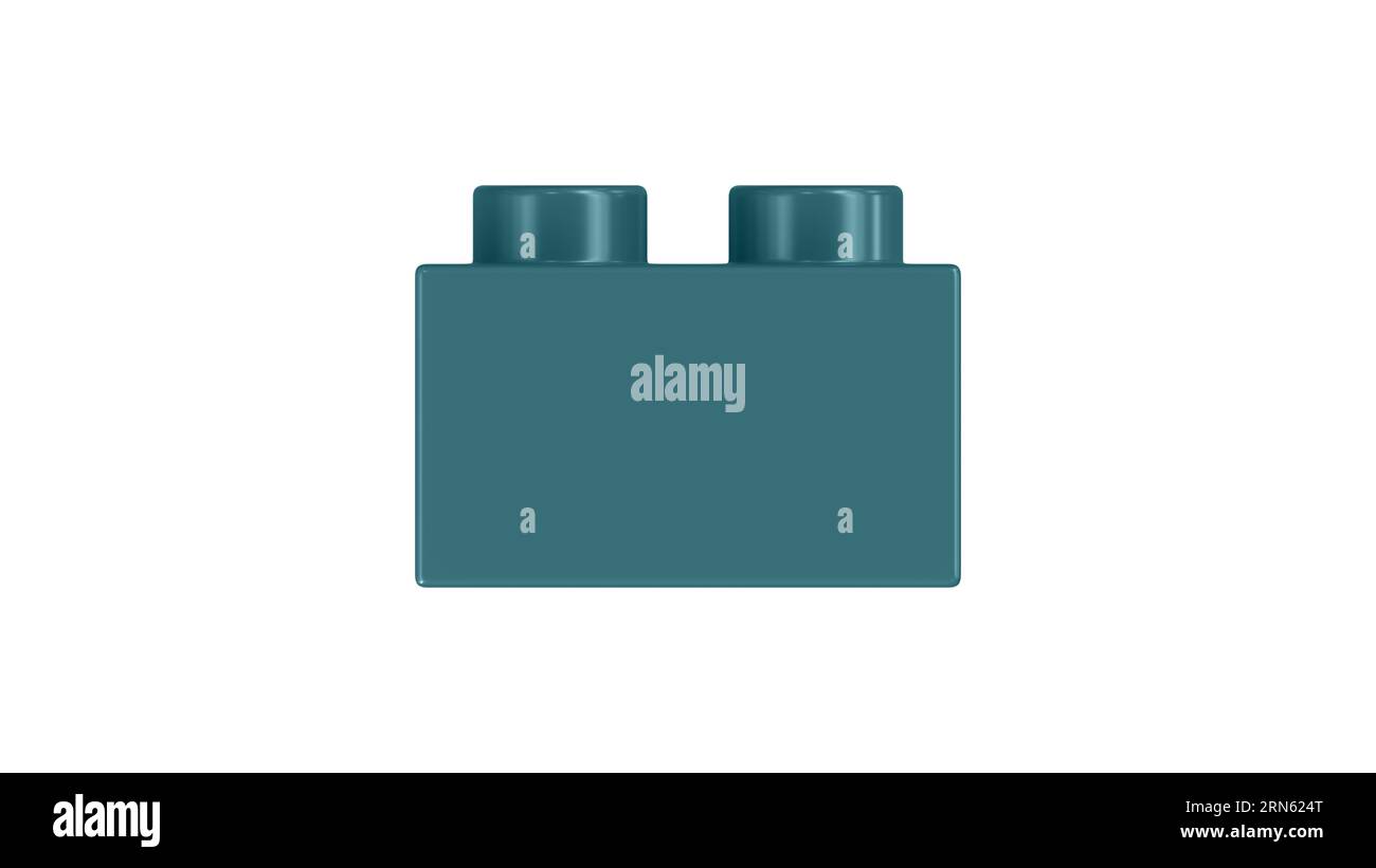 Peacock Blue Lego Block Isolated on a White Background. Close Up View ...