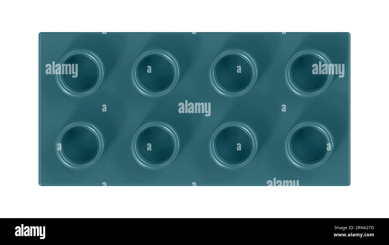 Peacock Blue Lego Block Isolated on a White Background. Close Up View ...