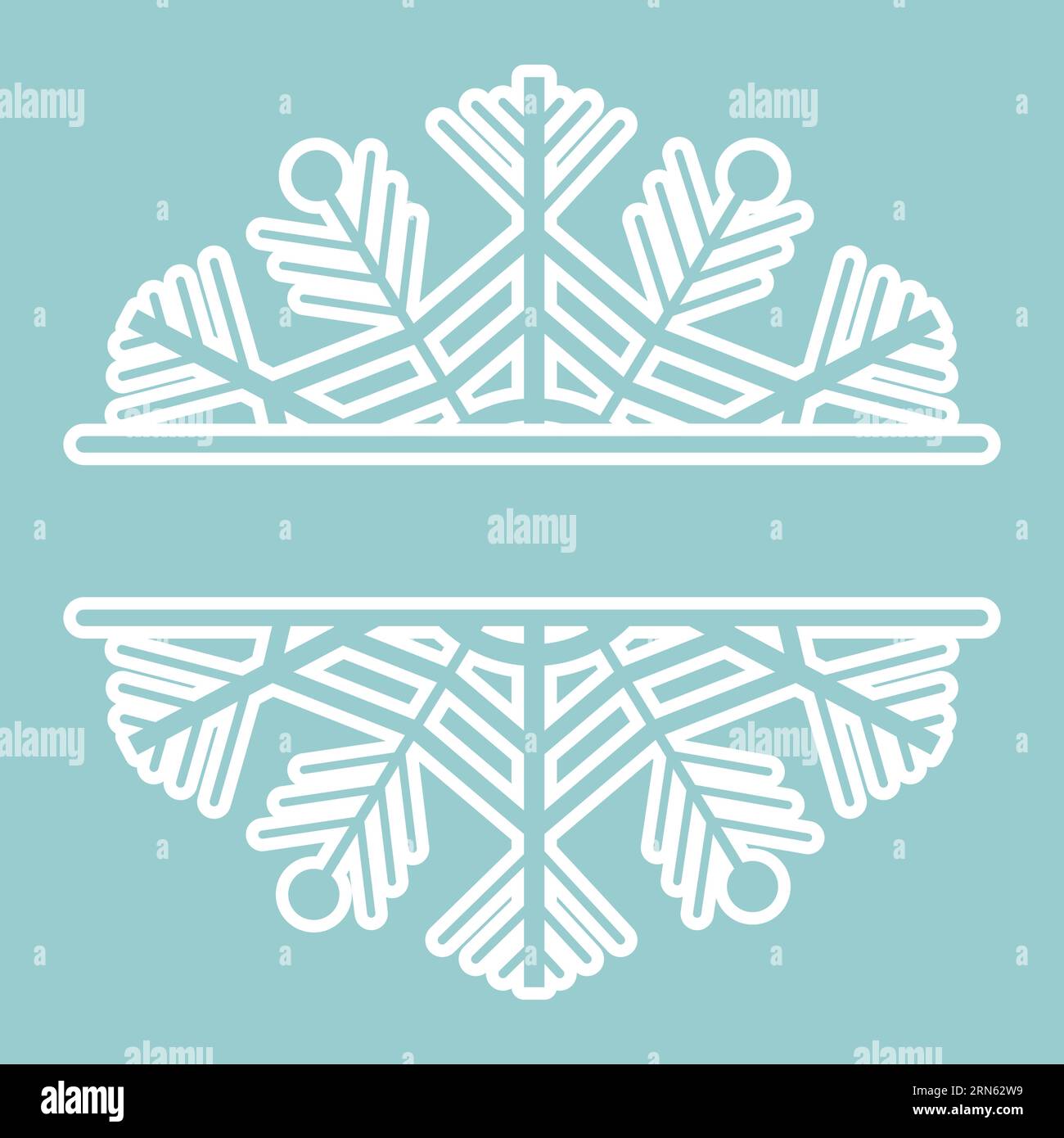 Decoration snowflake frame, monogram for text, cutout, line isolated on ...