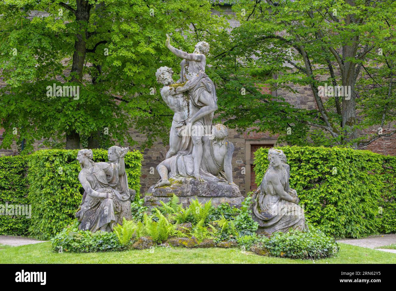 Sculpture Abduction of Proserpina in the courtyard garden behind the ...