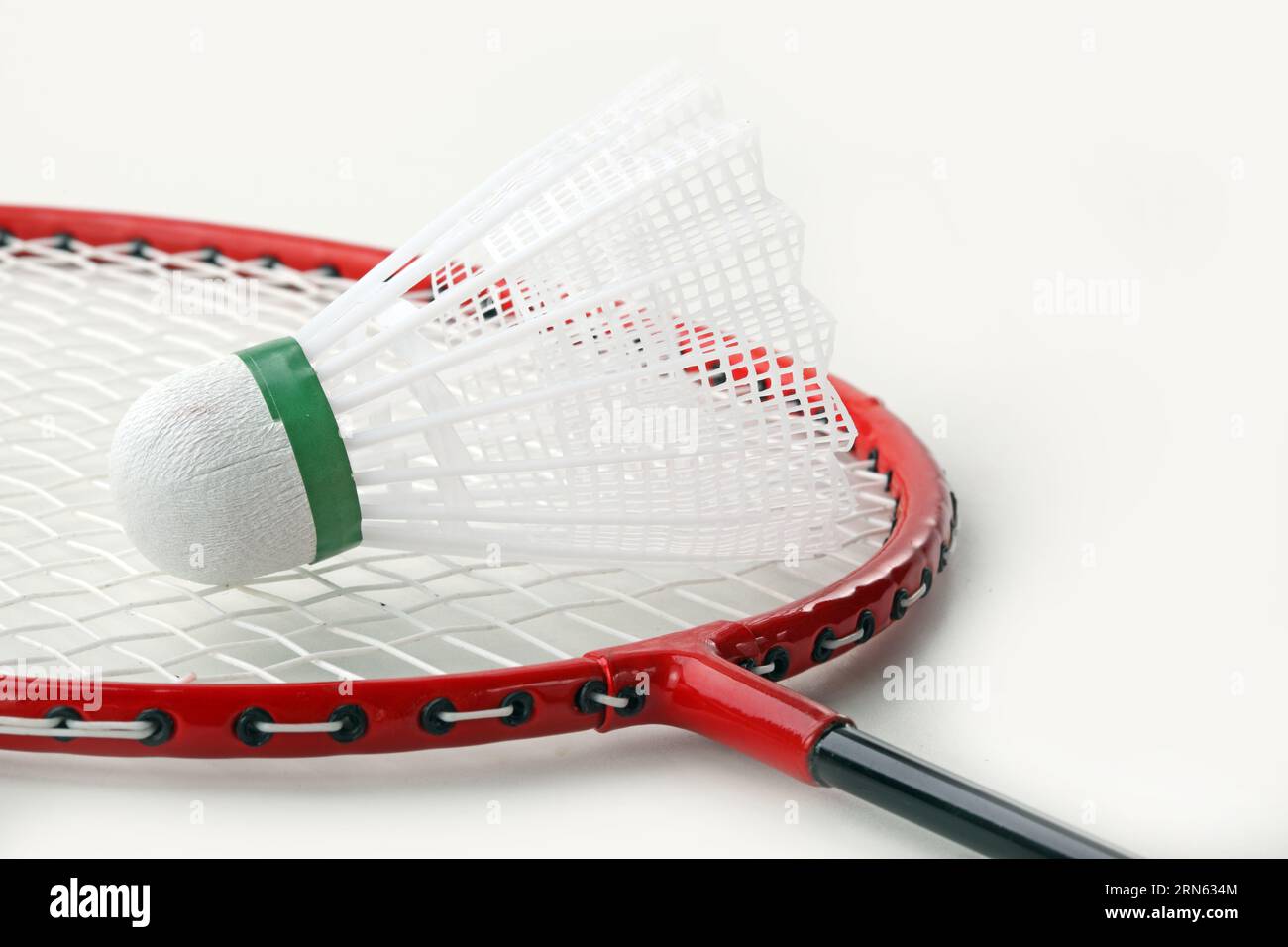 Badminton rackets and shuttlecock isolated on white background Stock ...