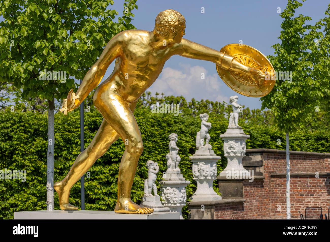 Borghese Gladiator gilded figure, sculpture, in the Herrenhaeuser ...