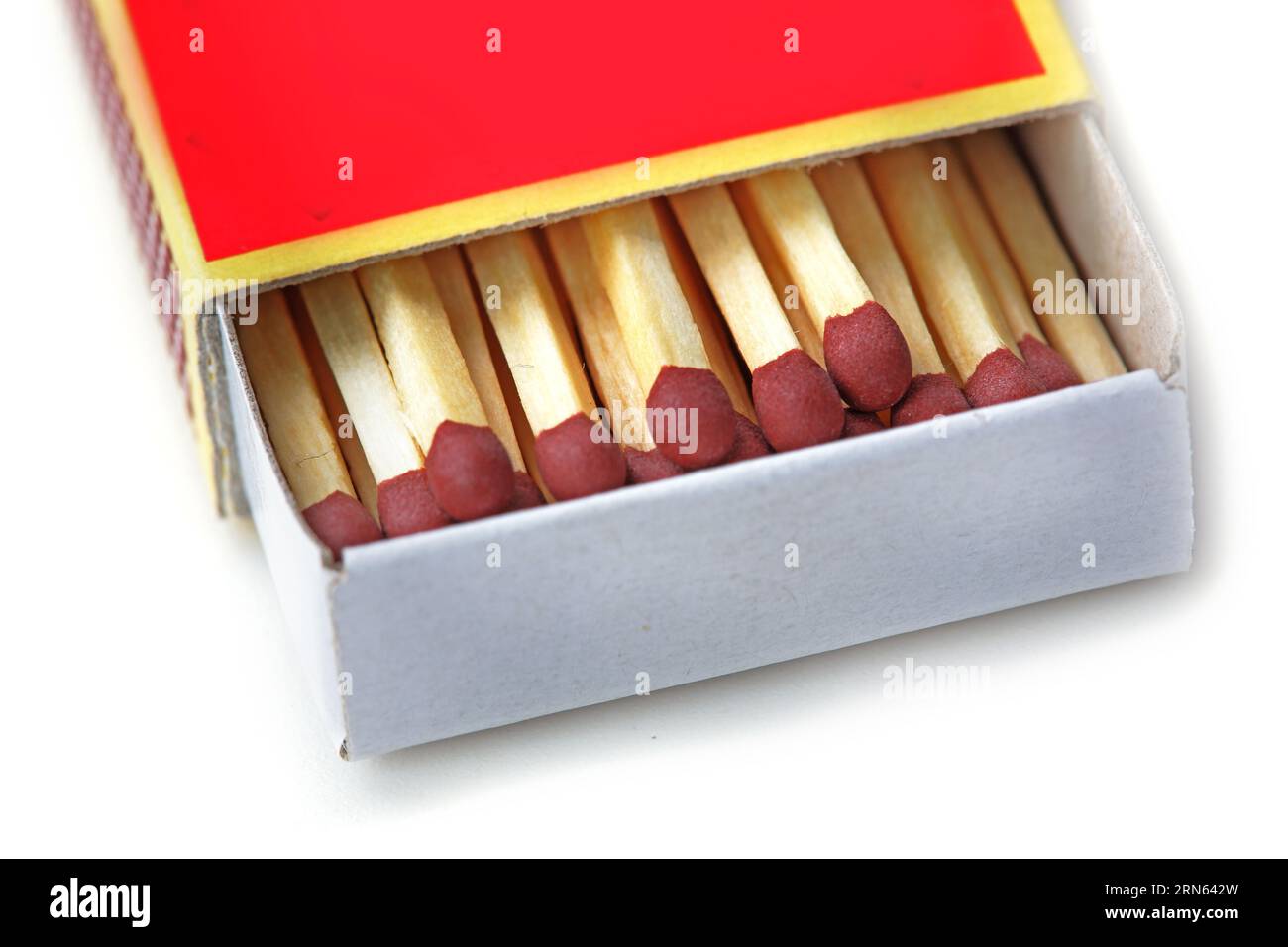 The match box and matches isolated on white background Stock Photo - Alamy