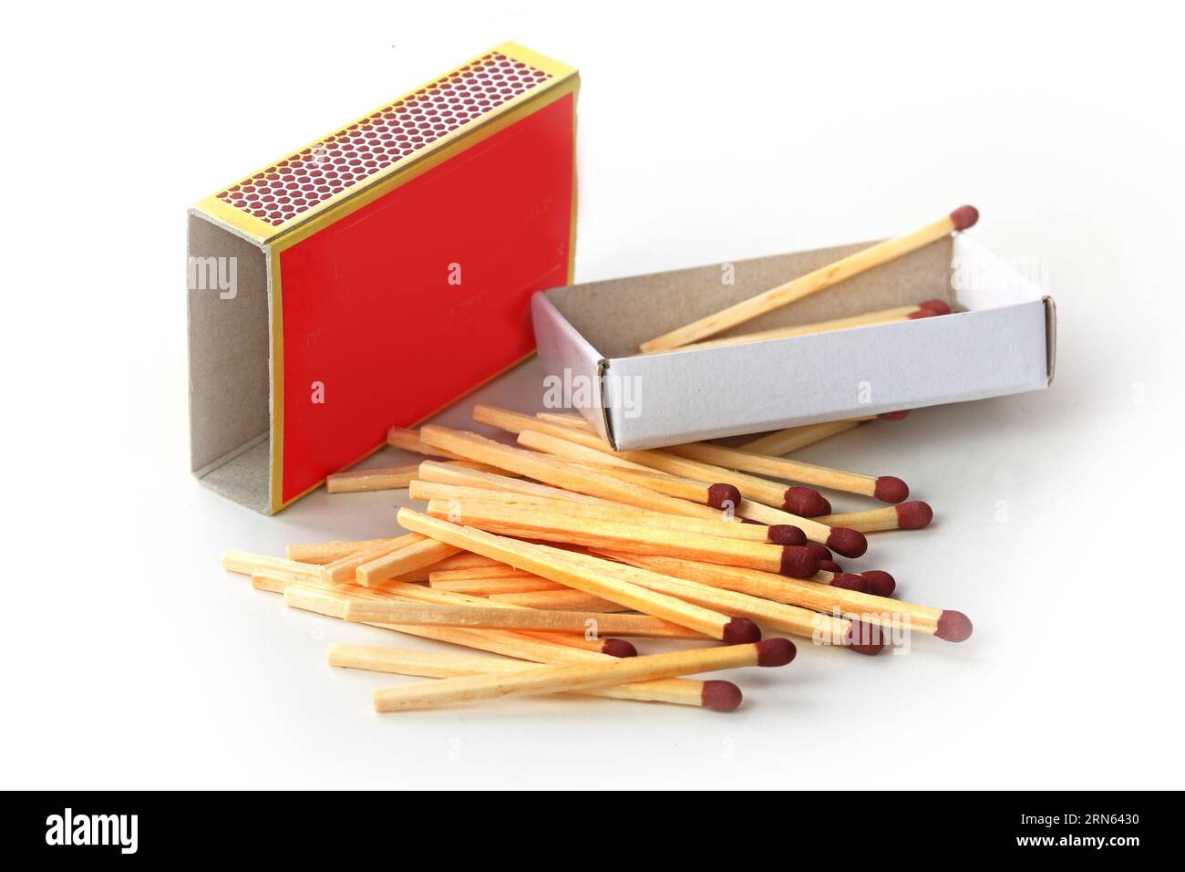 The match box and matches isolated on white background Stock Photo - Alamy