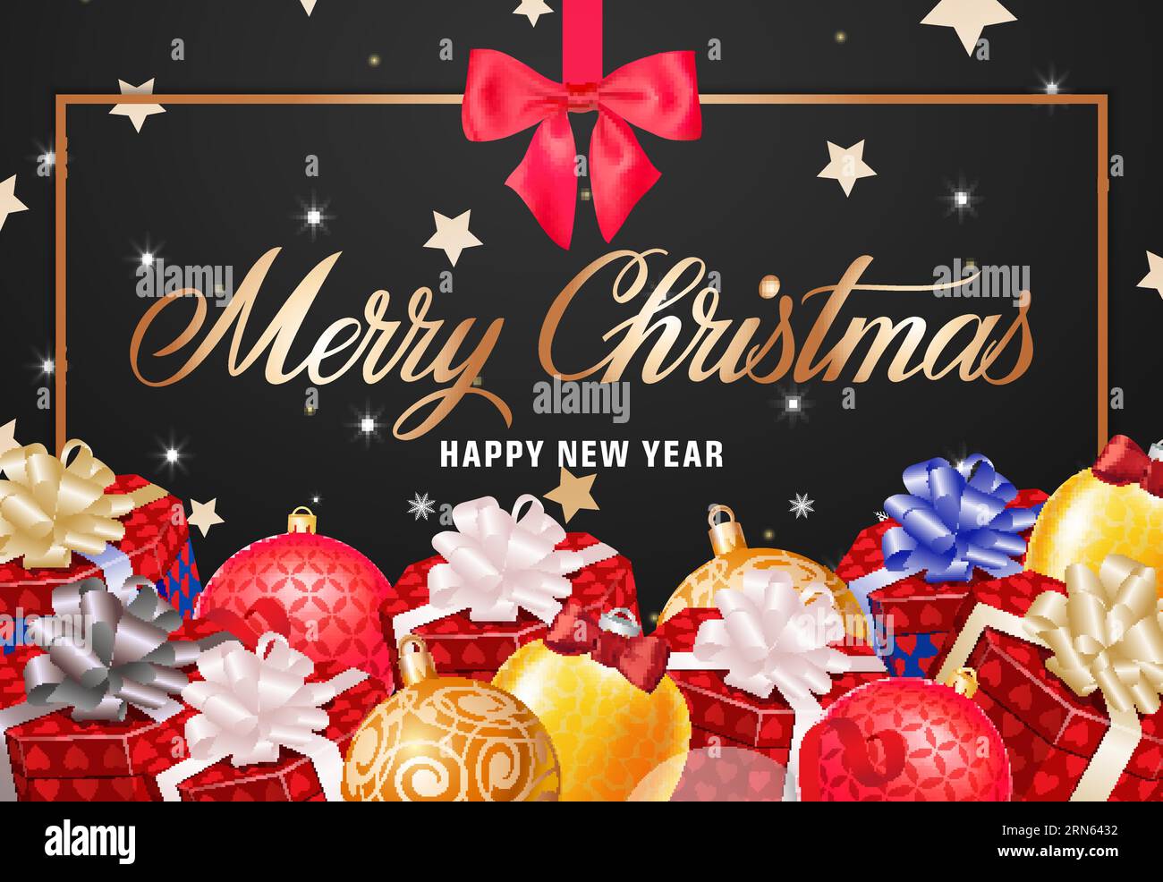 Merry christmas lettering sparkles Stock Vector Images - Alamy