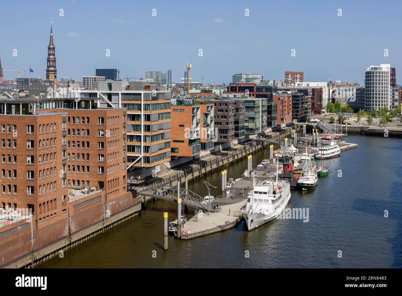 Sandtorhafen, traditional ship harbour and modern buildings in the ...