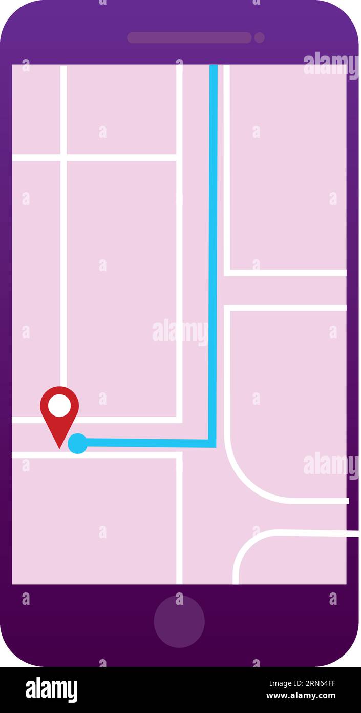 Isolated smartphone icon Map app Concept mobile app Vector Stock Vector ...