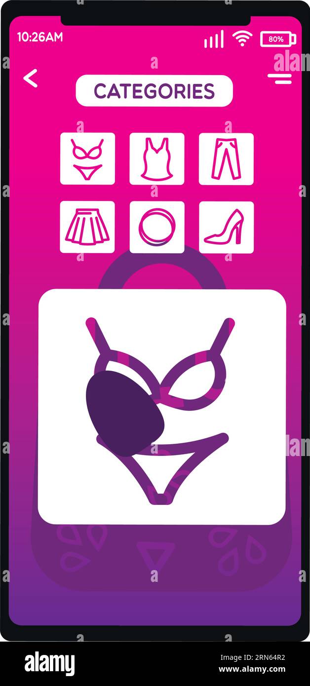 ISolated smartphone clothing store app Concept mobile app Vector Stock ...