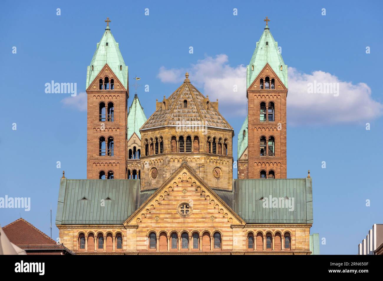 Upper part with roof and towers The Kaiserdom zu Speyer also called ...