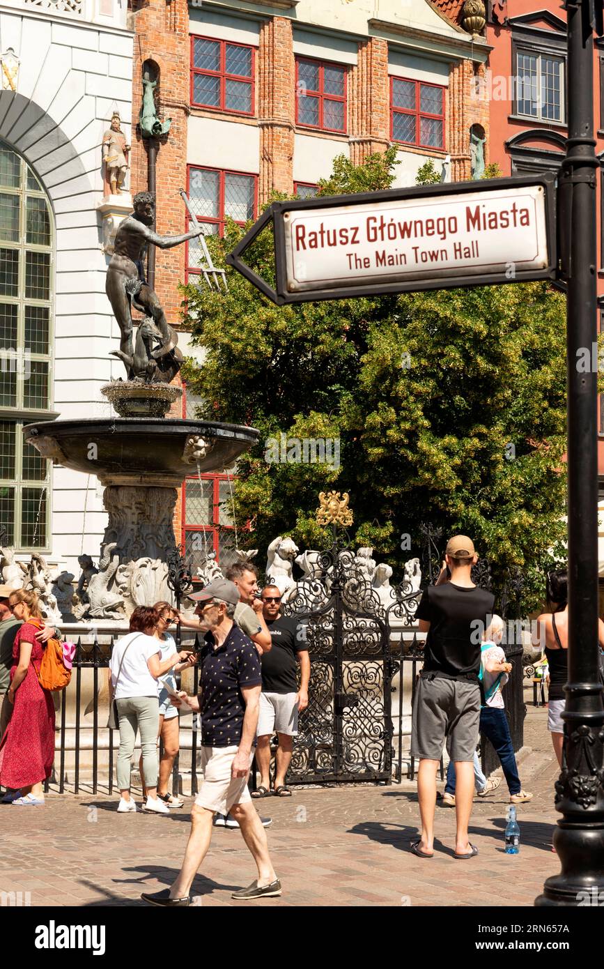 Neptune Statue and fountain iconic landmark and sightseeing tourist ...