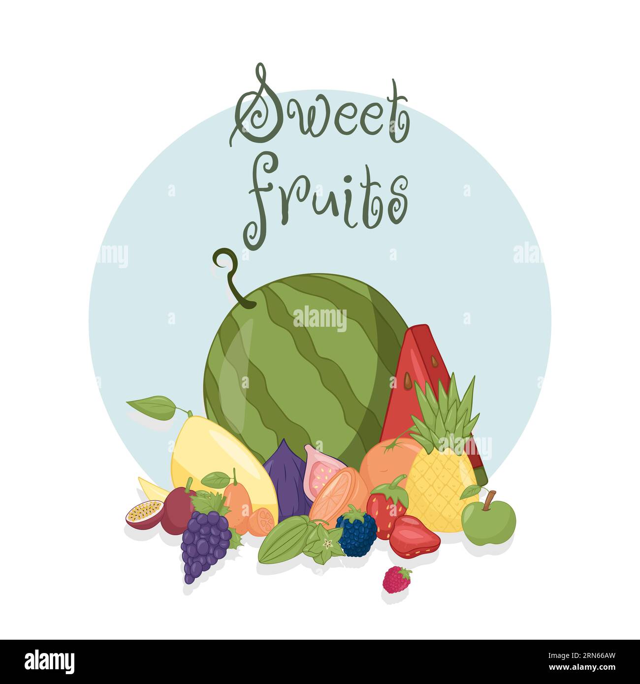 Healthy food frame vector illustration. Hand drawn Fruits . Organic ...