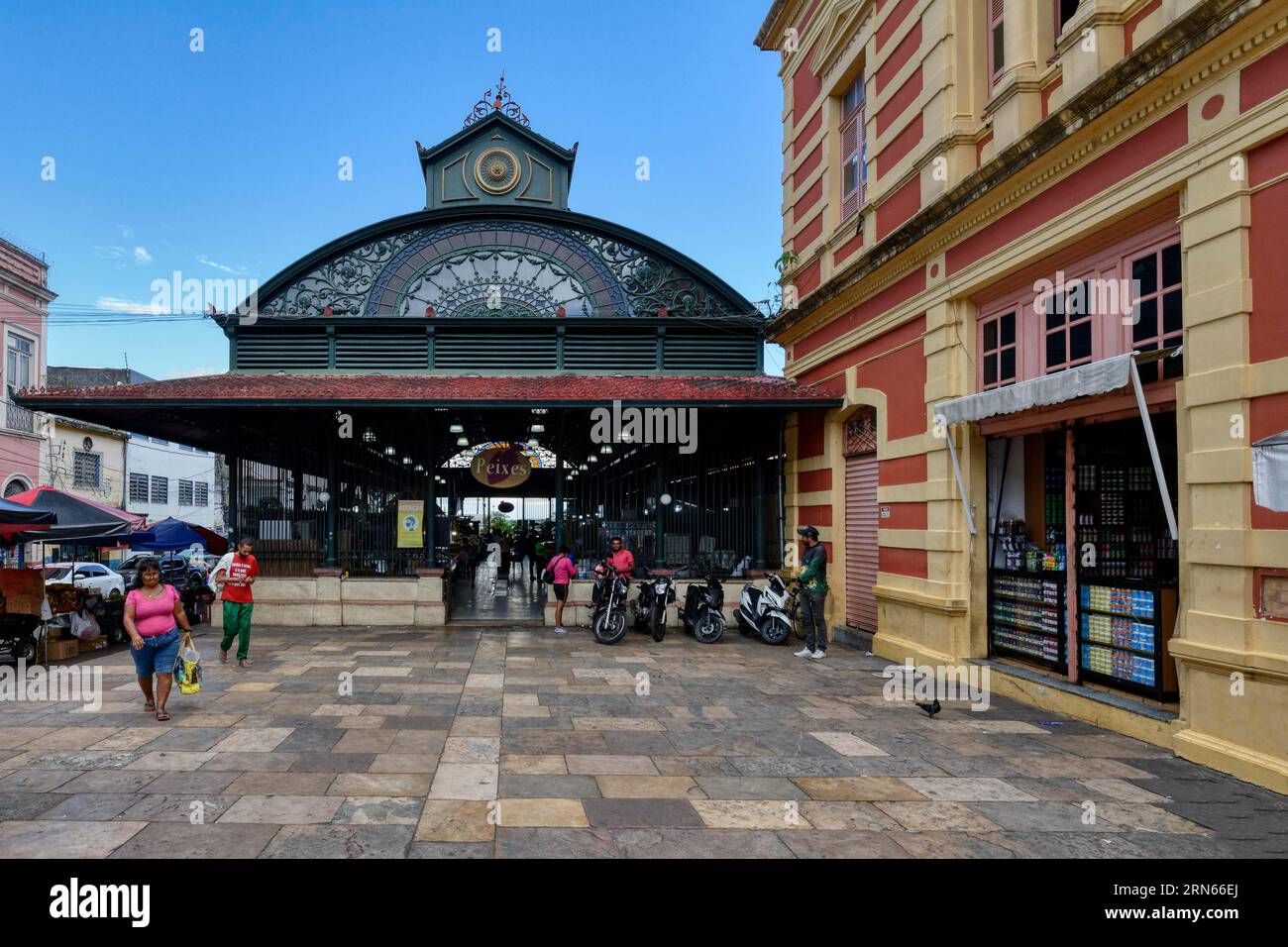Adolpho Lisboa market hall, Manaus, Amazonia State, Brazil Stock Photo ...