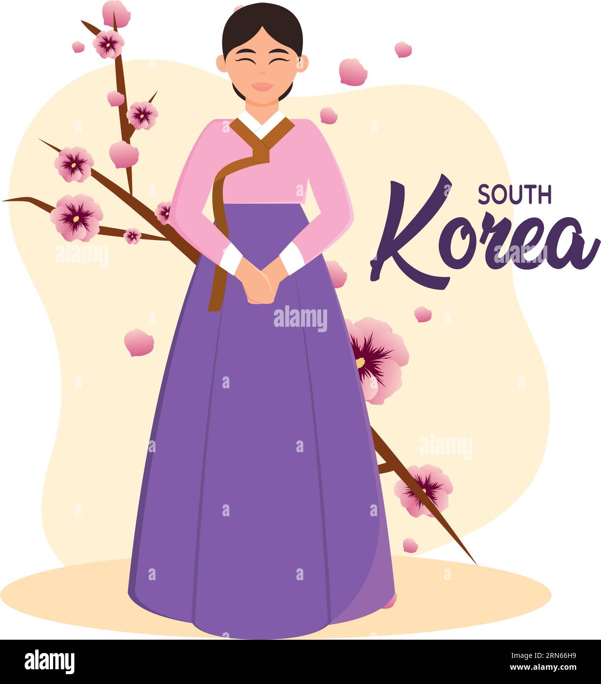 Isolated South Korean woman Traditional korean clothes Vector Stock ...