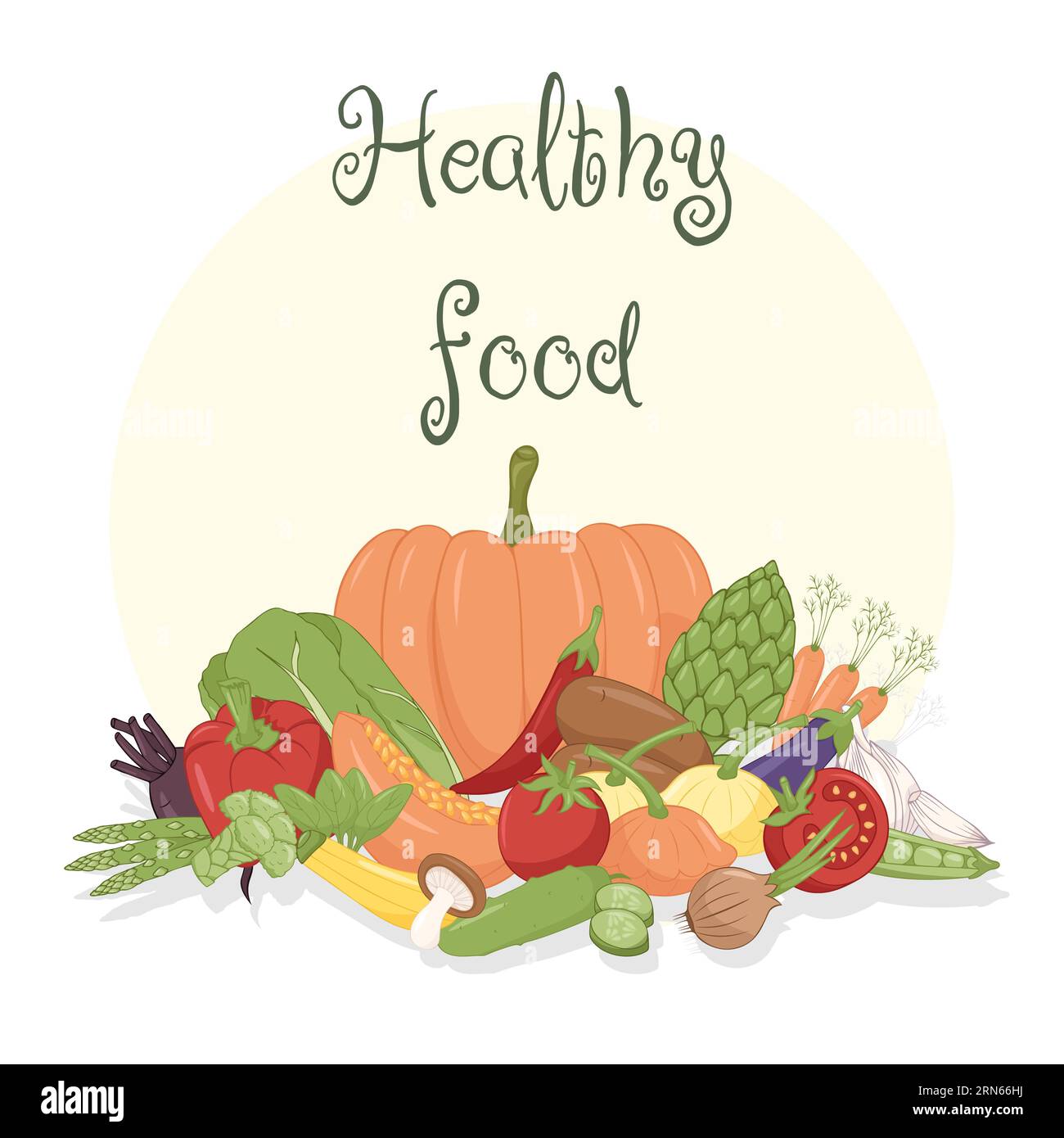 Healthy food frame vector illustration. Hand drawn Vegetables and ...