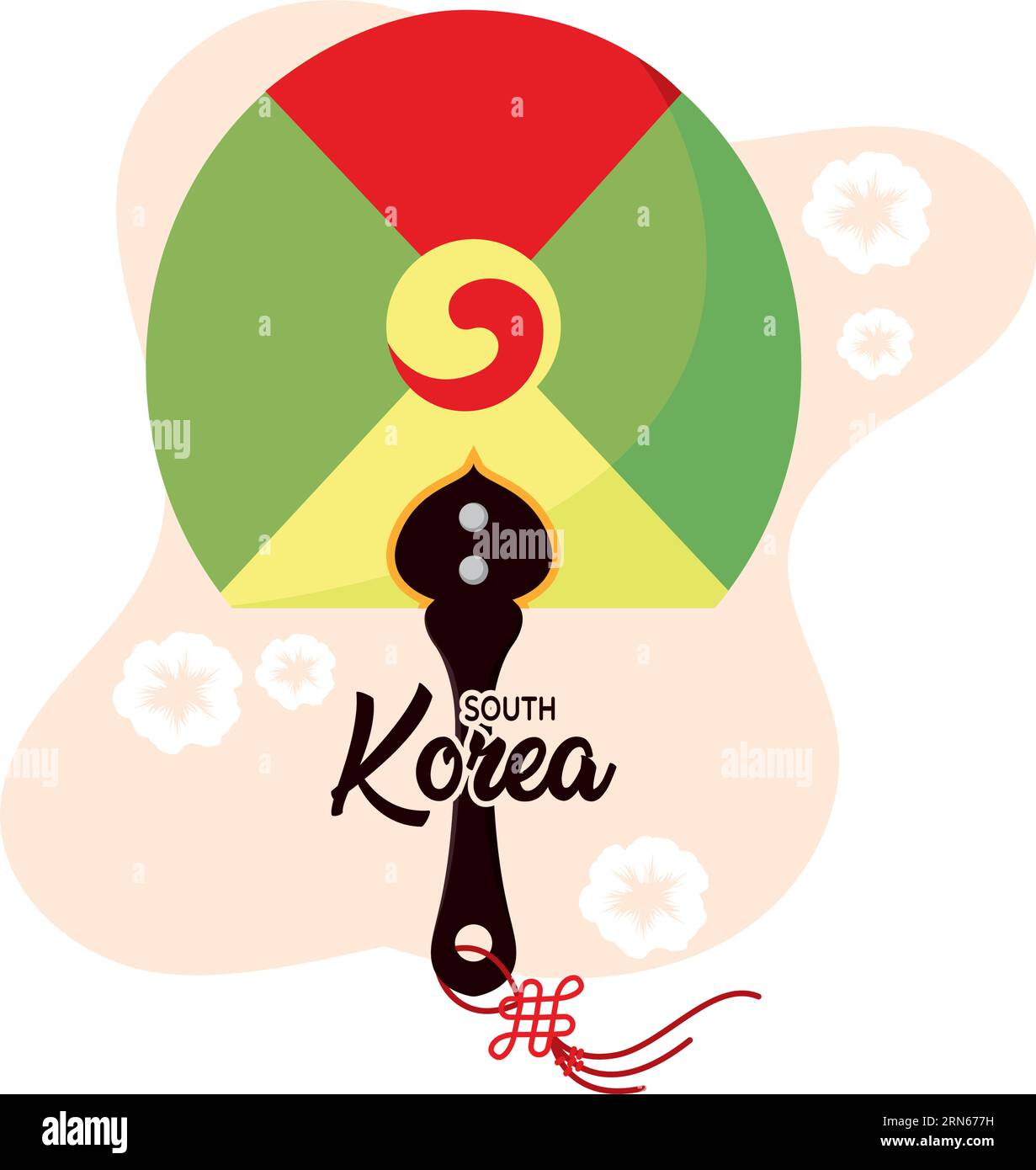 Traditional korean paper fan Stock Vector Images - Alamy