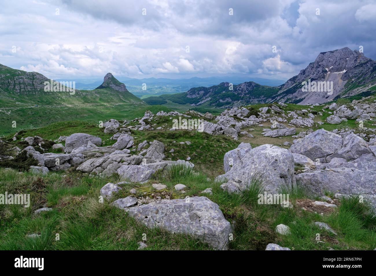 Mountain and rocky landscape around the Durmitor massif and the ...