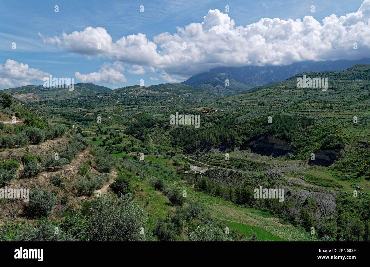 Southern Albanian mountain landscape around the Tomorr Massif in Tomorr ...