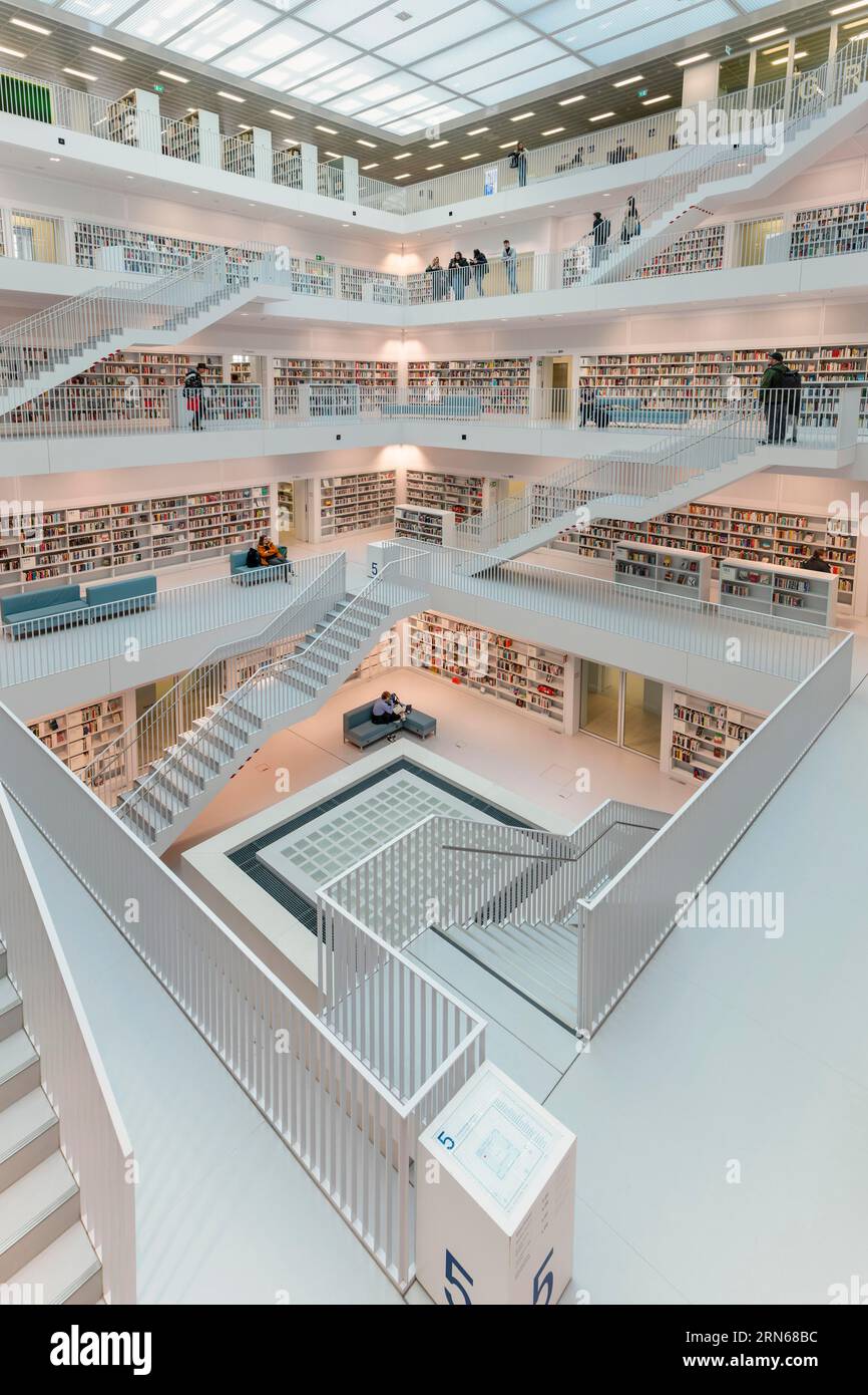 New City Library at Mailaender Platz, Stuttgart, Baden-Wuerttemberg ...