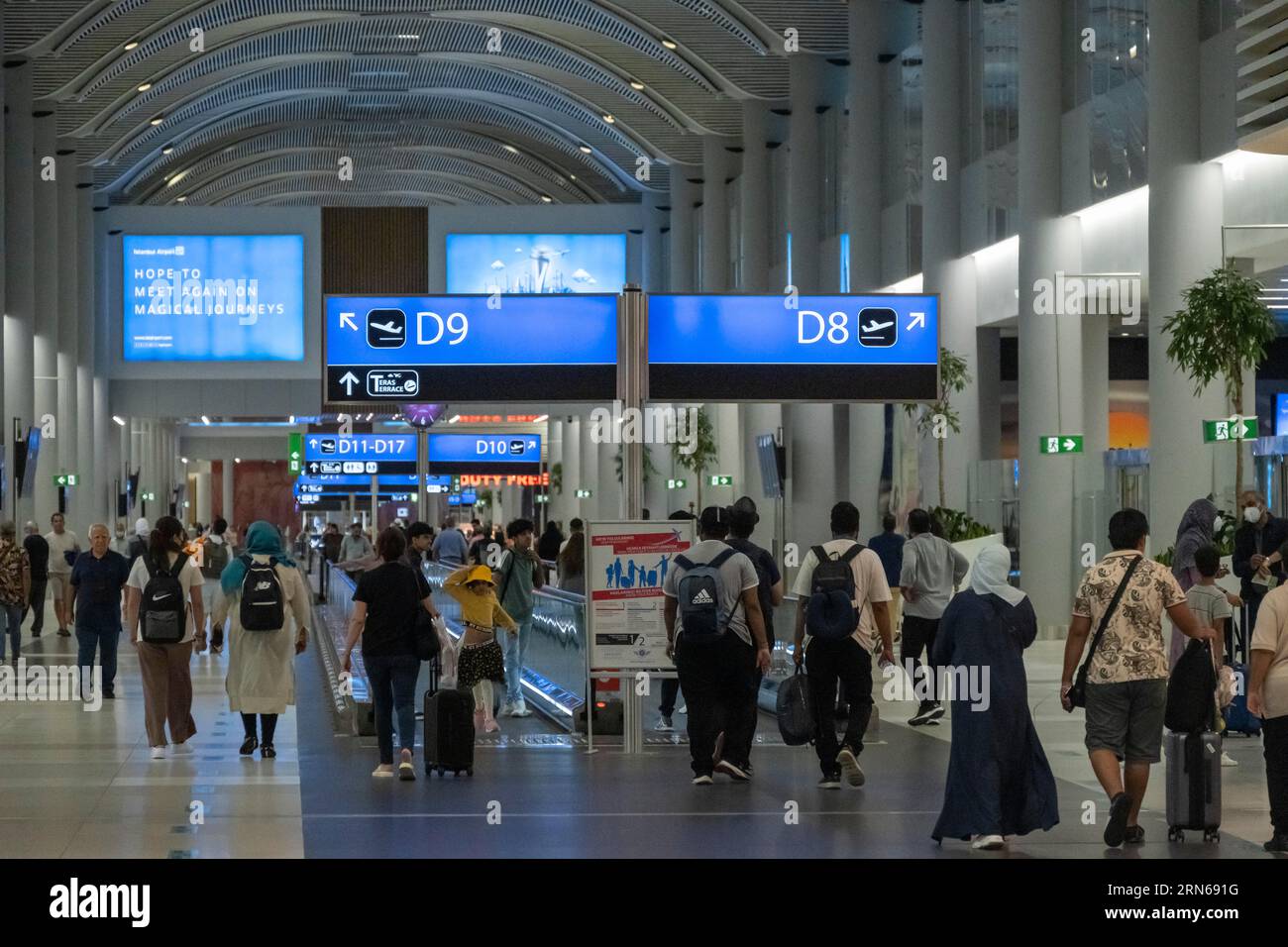 Path to the gates, waiting hall, Istanbul Airport, Istanbul, Turkey ...