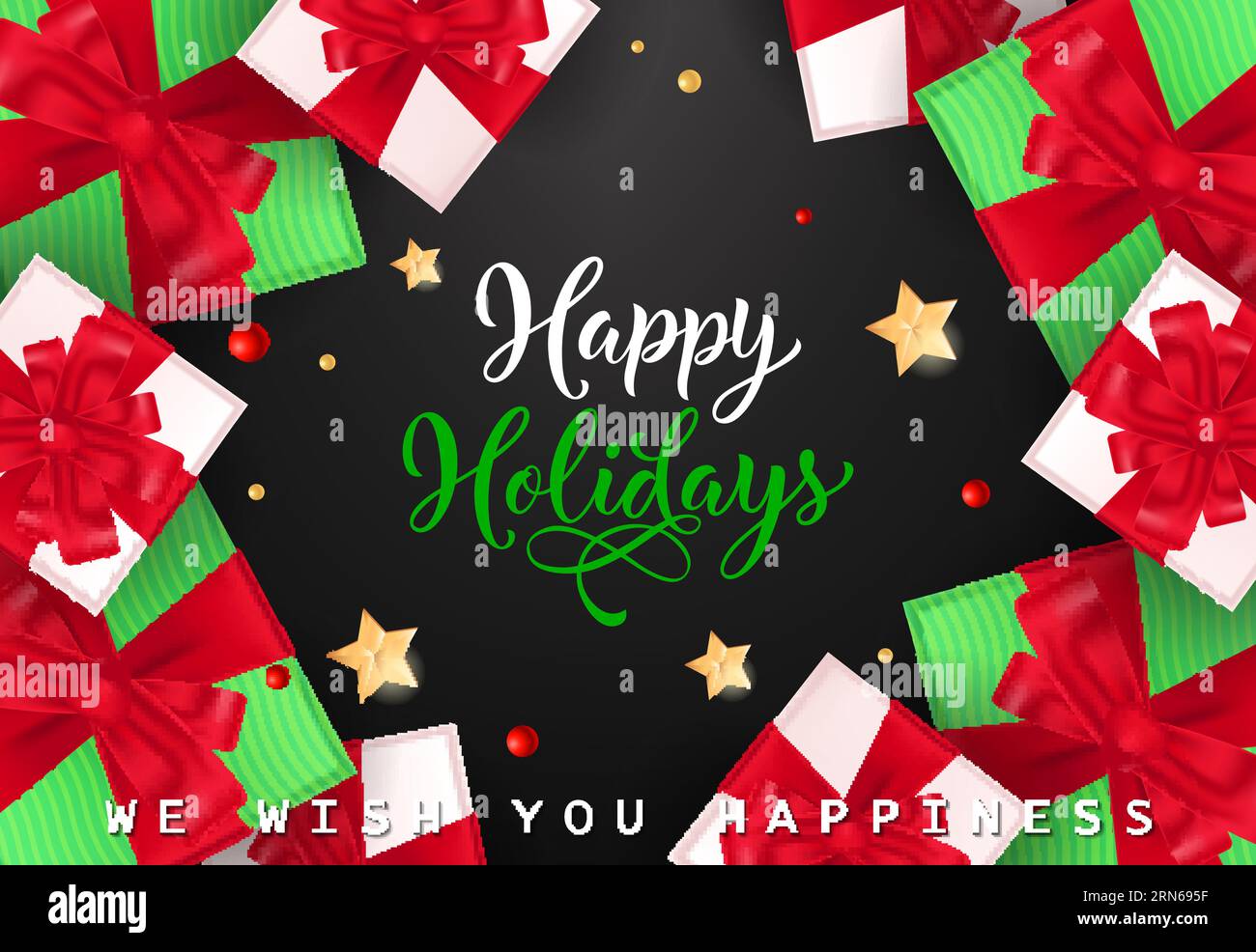 Present boxes happy holidays Stock Vector Images - Alamy