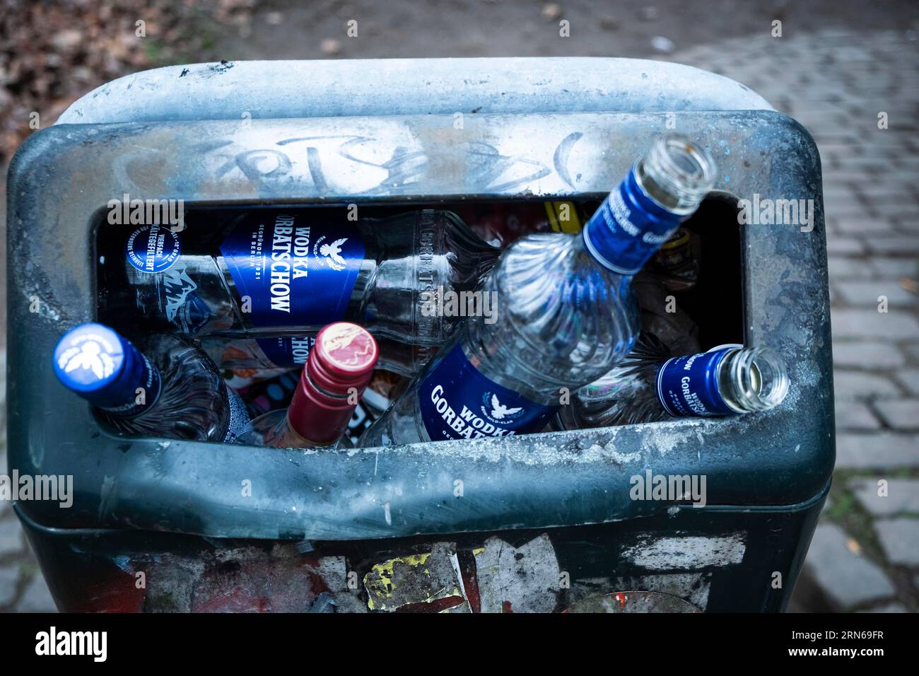 Alcohol bottles bin hi-res stock photography and images - Alamy