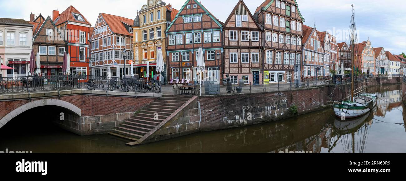 Panoramic photo Medieval Historic Merchant and Warehouse Houses at the ...