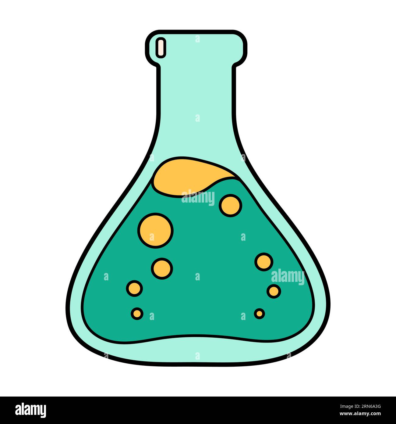 Science school chemical flask icon. Chemistry and biology education ...