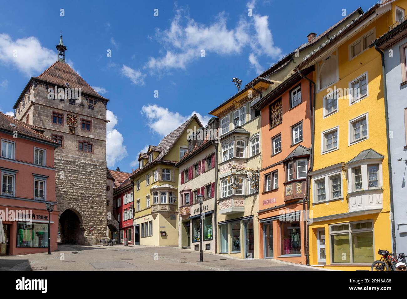 Old town with old traditional houses with oriels in Black Forest style ...