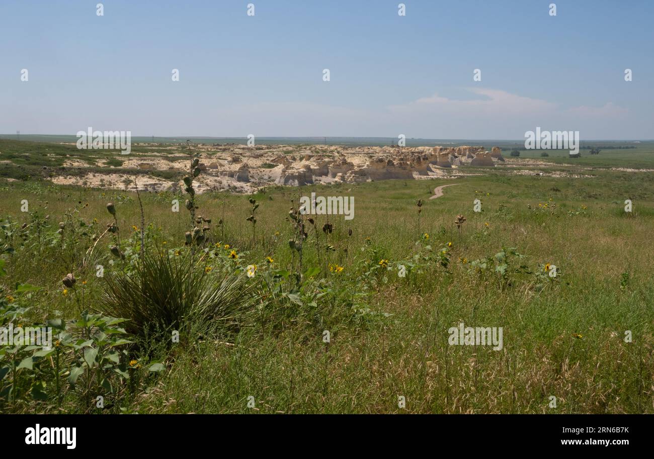 Kansas' Little Jerusalem Badlands State Park in the background with a ...