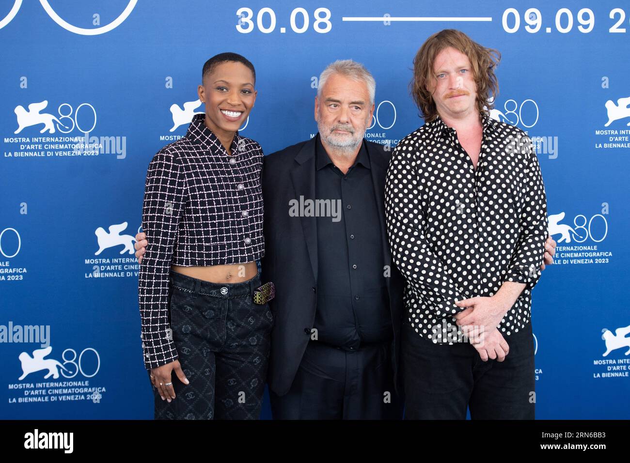 Paris, France. 31st Aug, 2023. Jojo T. Gibbs, Luc Besson and Caleb ...