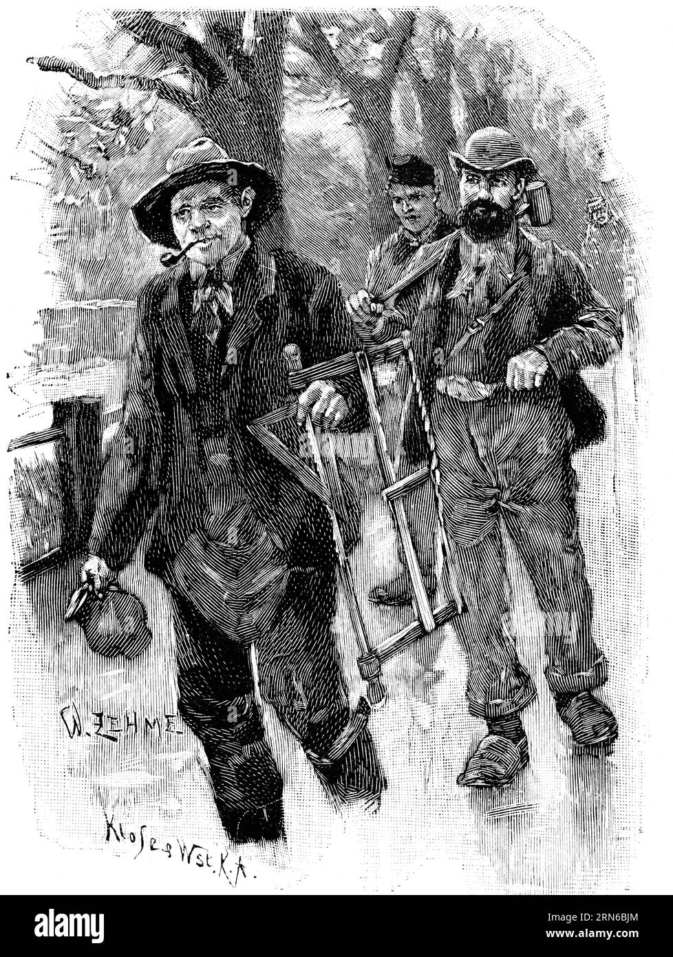 Craftsman on his way to work, Berlin, worker, economy, saw, hammer ...