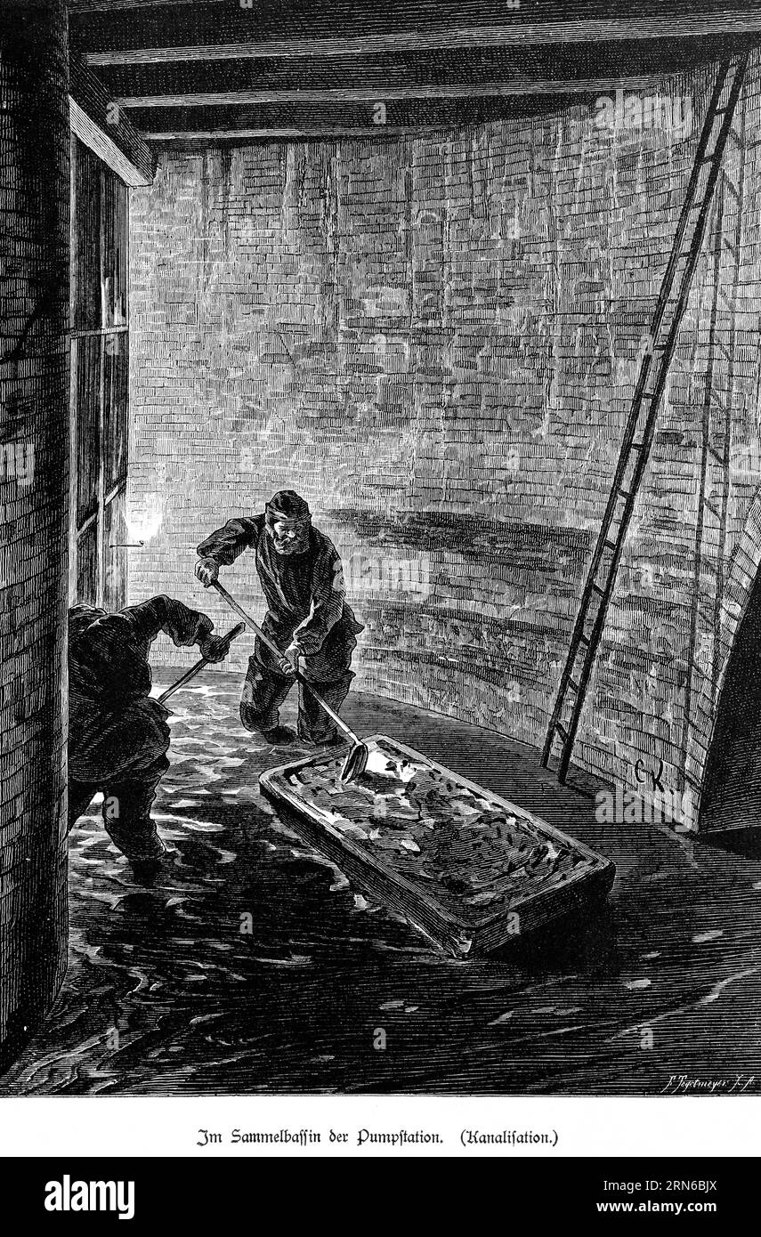 In the collecting basin of the pumping station, sewerage, Berlin ...