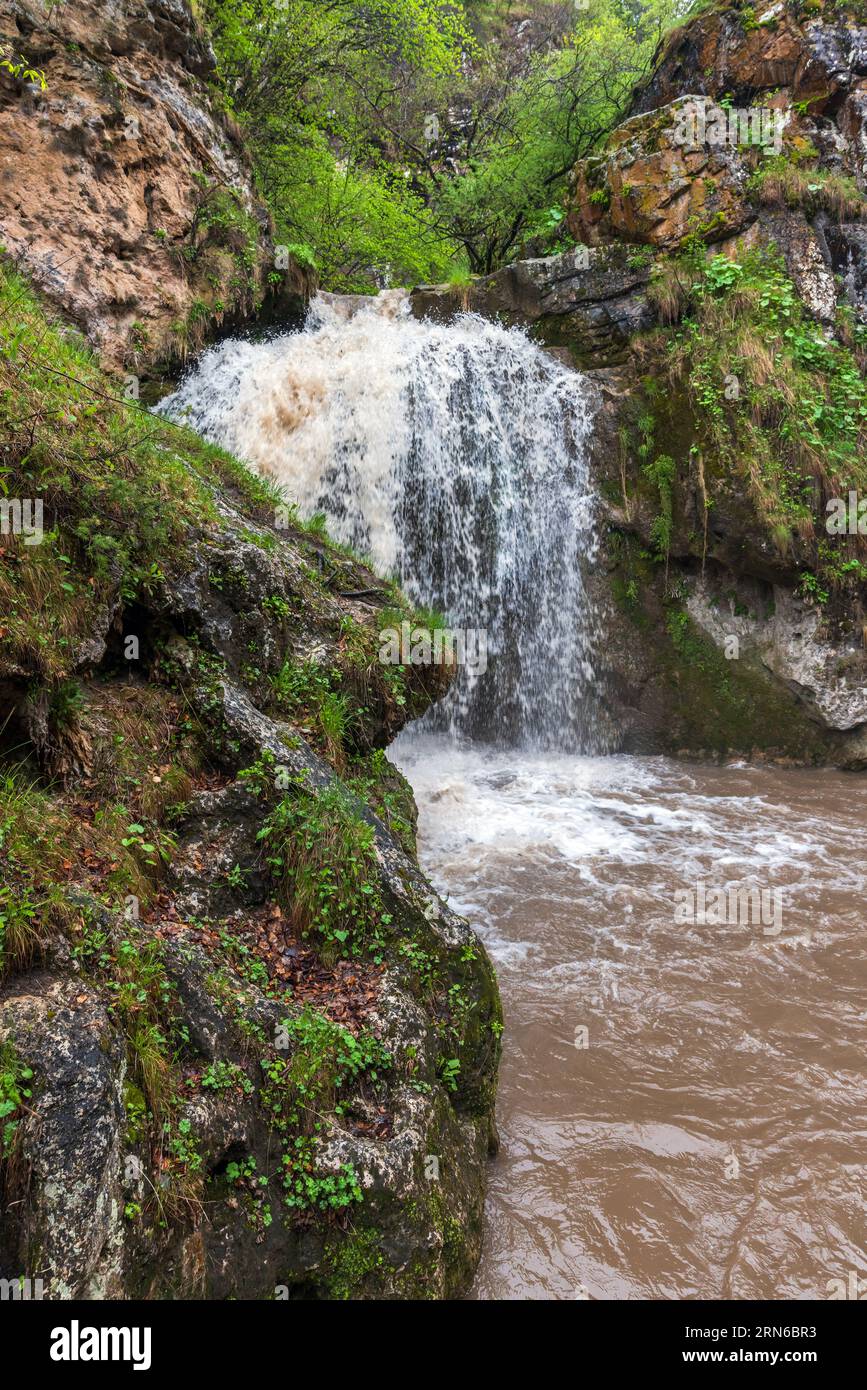 Vertical landscape photo with Honey waterfalls on a summer day. This is ...